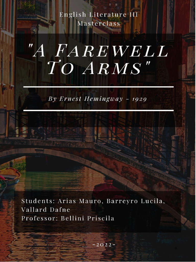 A Farewell to Arms: Context & Analysis | PDF | Narration | Ernest Hemingway
