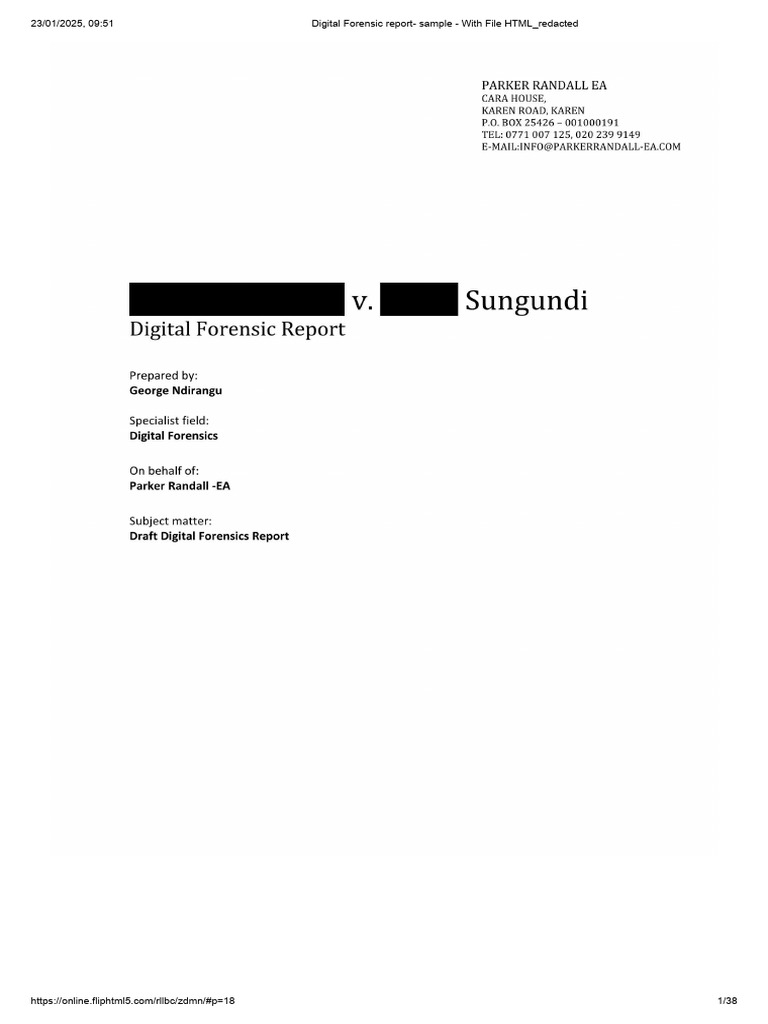 Digital Forensic Report - Sample - With File HTML - Redacted | PDF