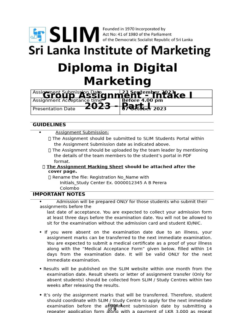 DDM I 2023 - Part I Assignmentss | PDF | Strategic Communication ...