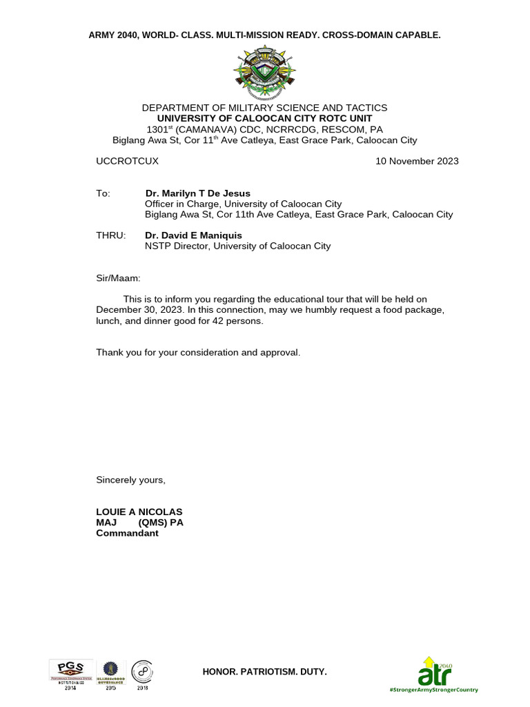 REQUEST-LETTER-FOR-FOOD | PDF