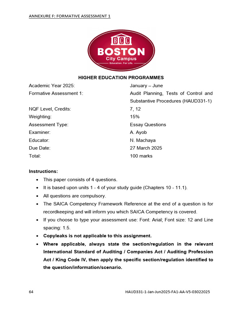 F. HAUD331-1-Jan-Jun2025-FA1-AA-V5-03022025 | PDF | Debt | Audit
