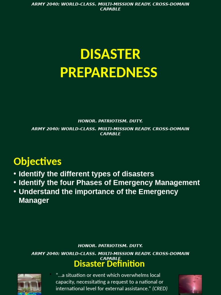 Army 2040: Disaster Preparedness Guide | PDF | Emergency Management ...