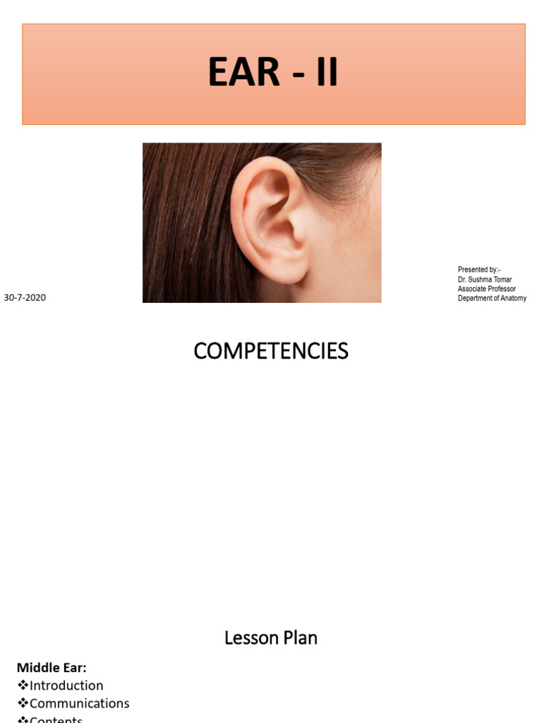 Middle Ear Anatomy and Functions | PDF | Ear | Otology