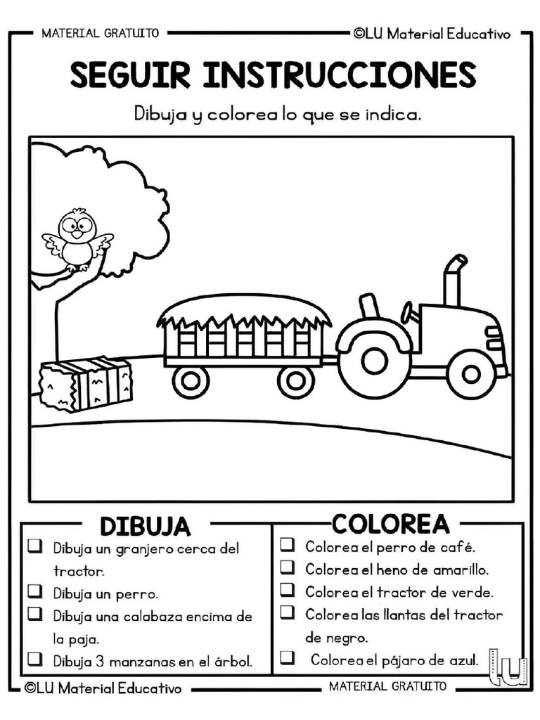 Dibujos para Dibujar y Colorear Siguiendo Instrucciones | PDF