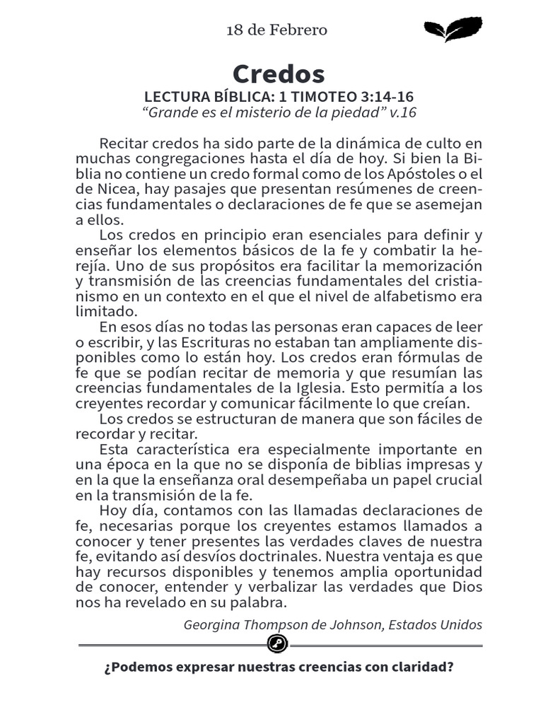 Importancia de los Credos en la Fe Cristiana | PDF