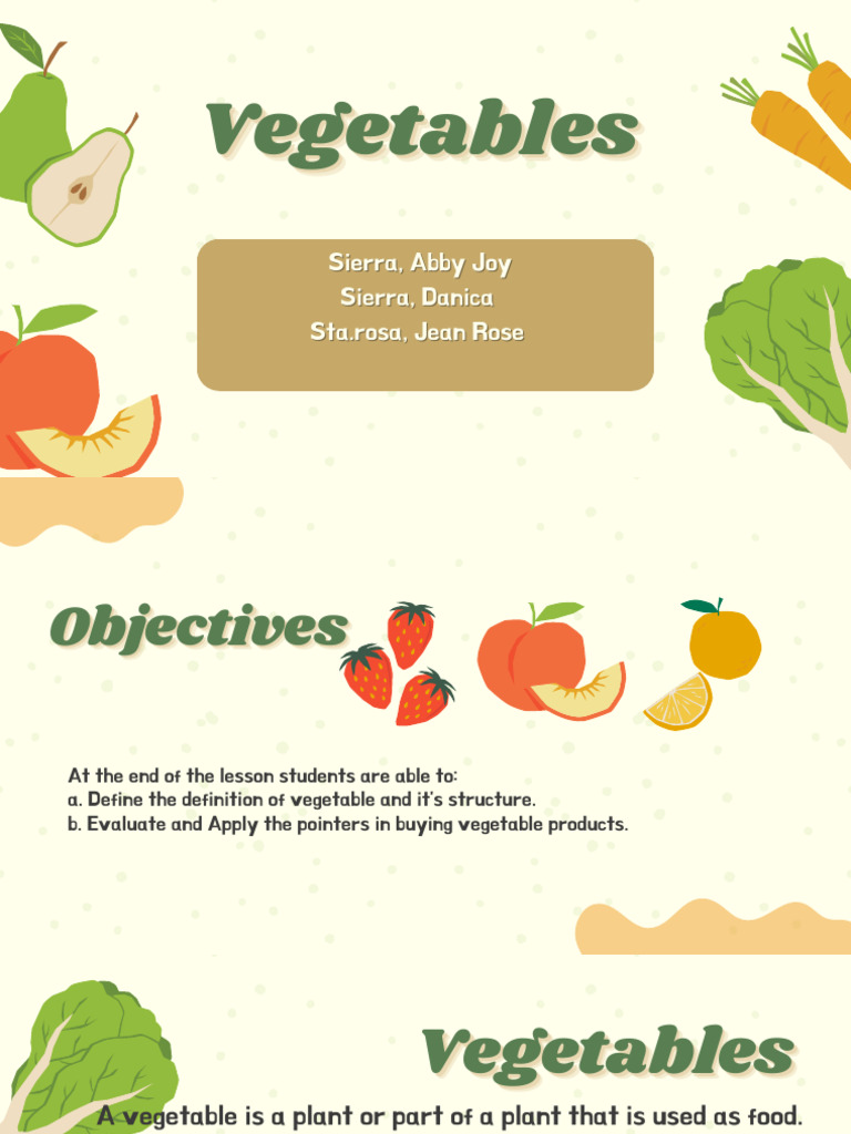 Understanding Vegetables: Types & Tips | PDF | Vegetables | Pickling