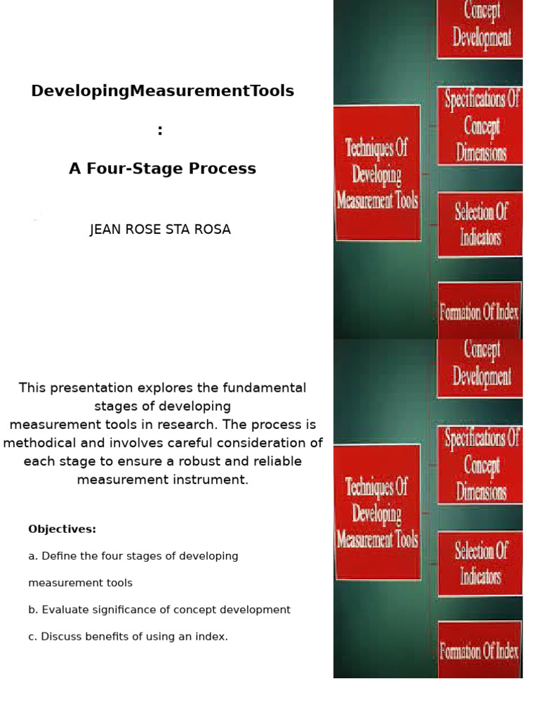 Developing Measurement Tools A Four Stage Process. Sta. Rosa | PDF | Measurement | Validity ...