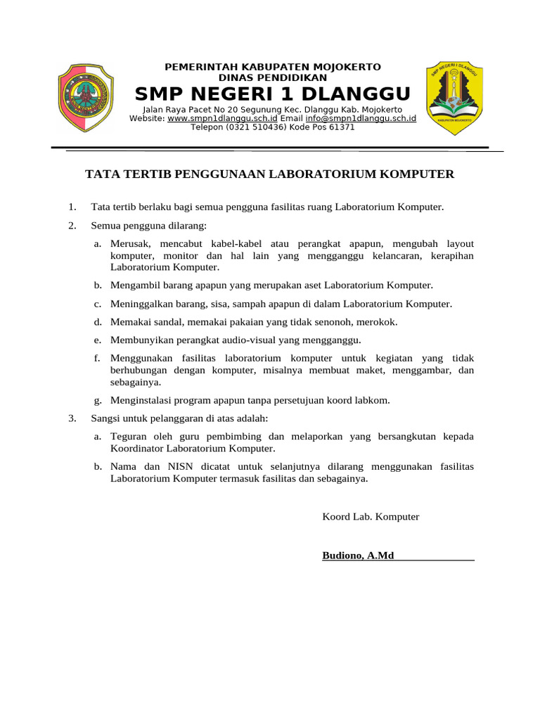 Tata Tertib Lab Kom | PDF