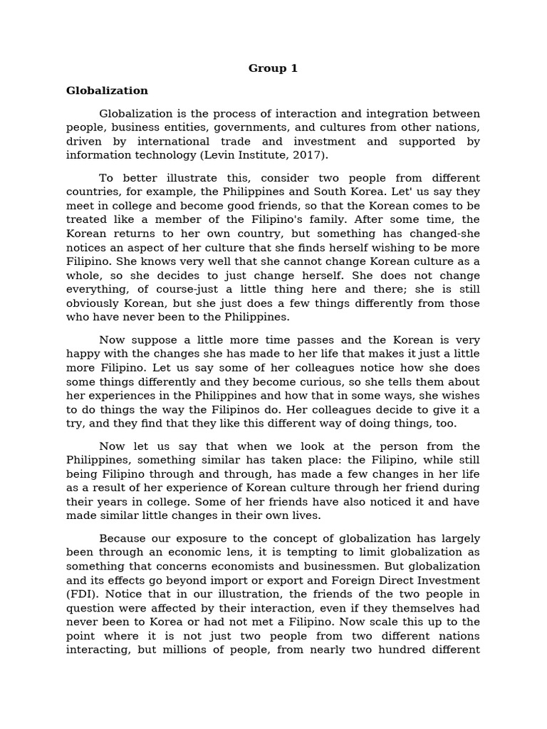 Globalization and Multicultural Lit BENLAC - G1 | PDF | Learning | Multiculturalism