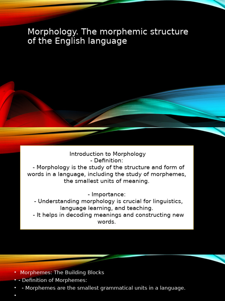 Morphology Ppt2 | PDF