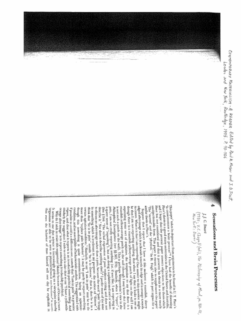 2 J J C Smart Sensations and Brain Processes | PDF
