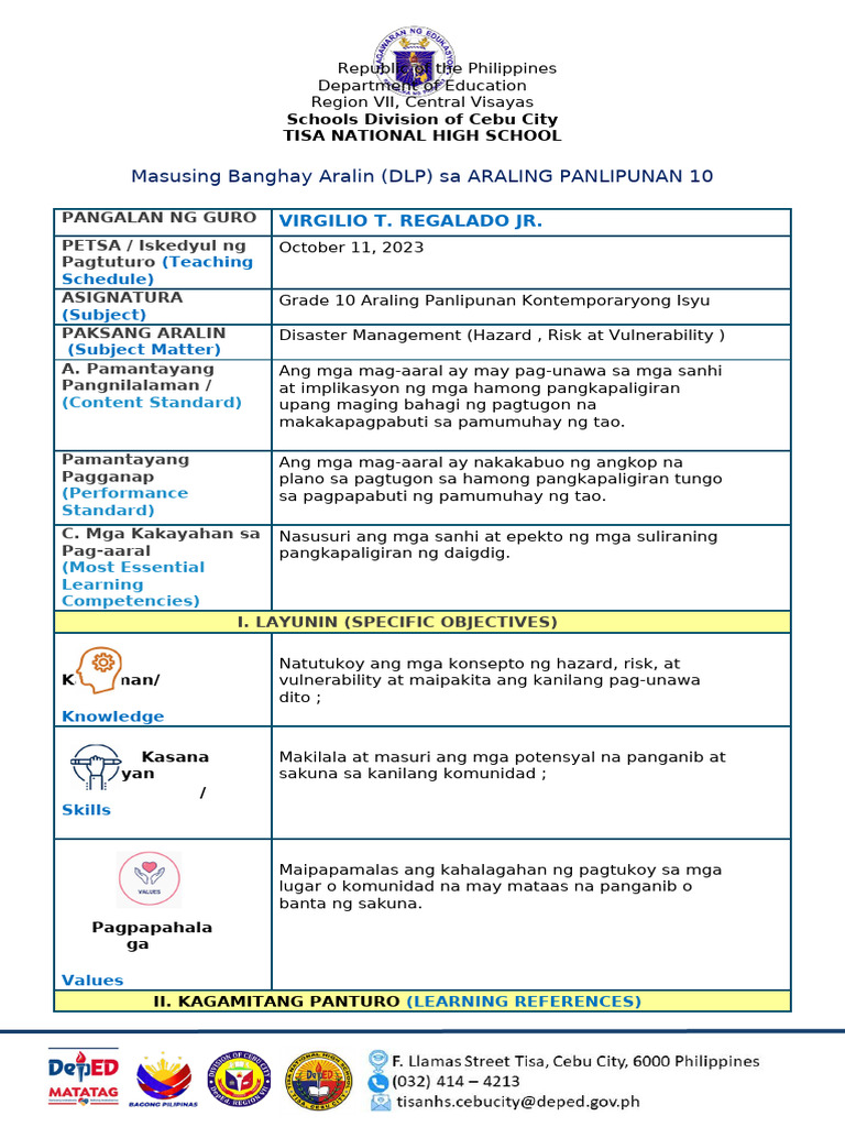 Dlp Co Template 2023 Final Copy 1st | PDF