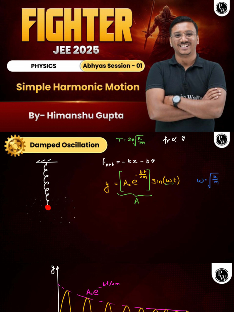 Simple Harmonic Motion Abhyas Session 01 Notes Fighter JEE 2025 | PDF