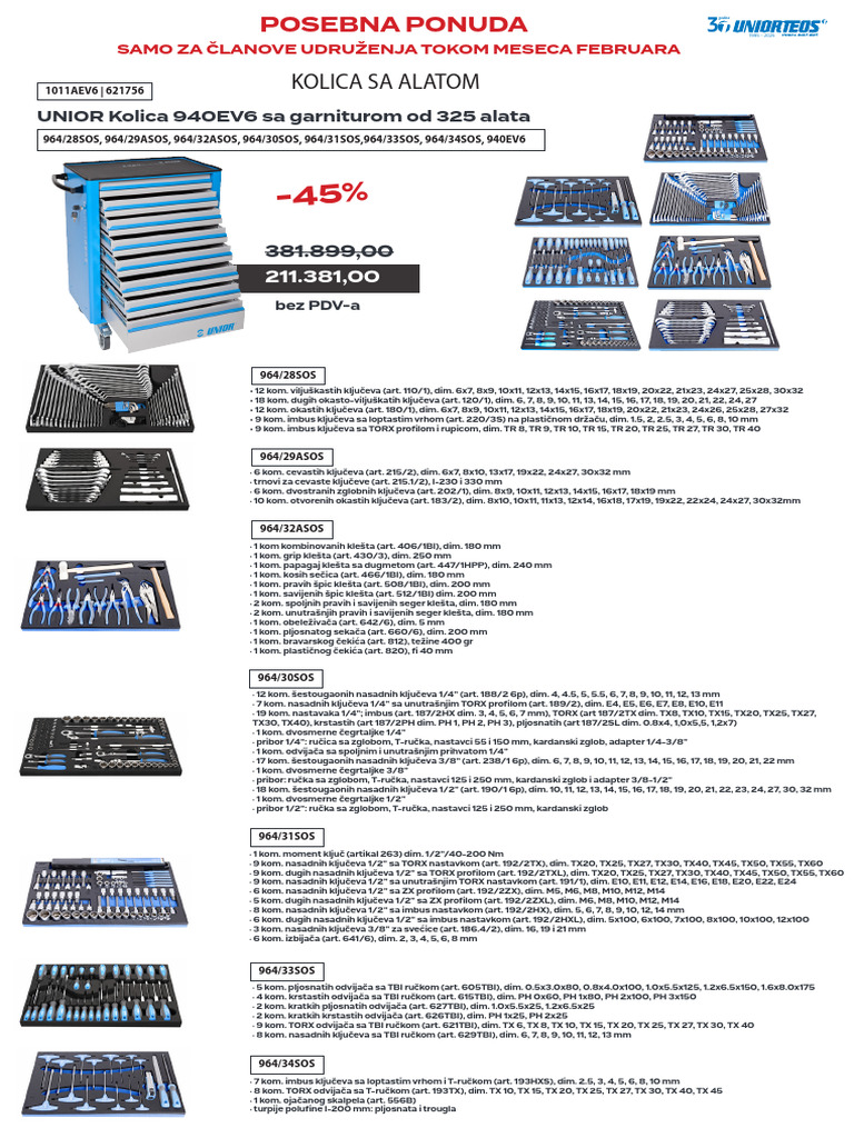 UNIOR TEOS ALATI - Posebna Ponuda KOLICA SA ALATOM | PDF