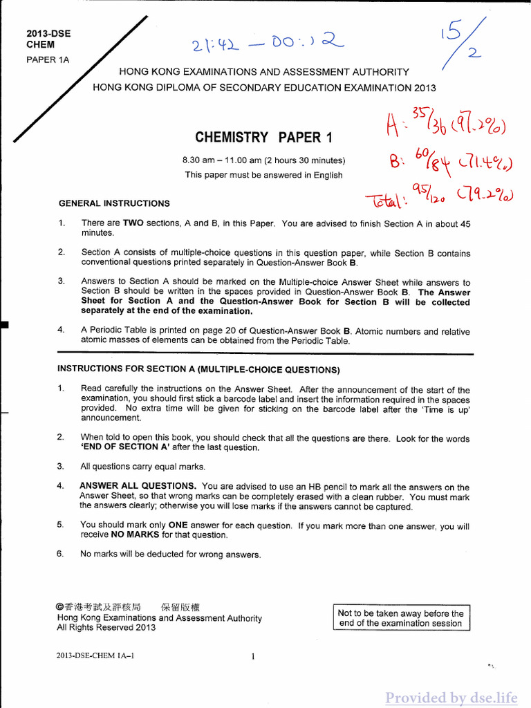 Chemistry Dse Paper I 2013 | PDF | Ion | Chemical Polarity