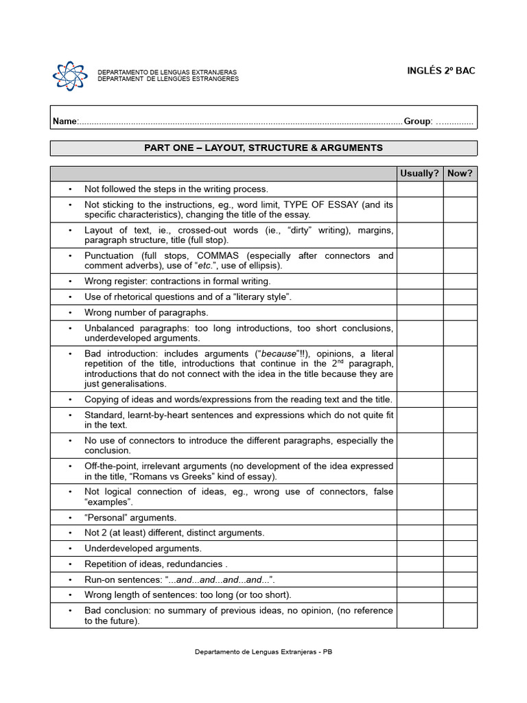 Checklist | PDF | Plural | Pronoun