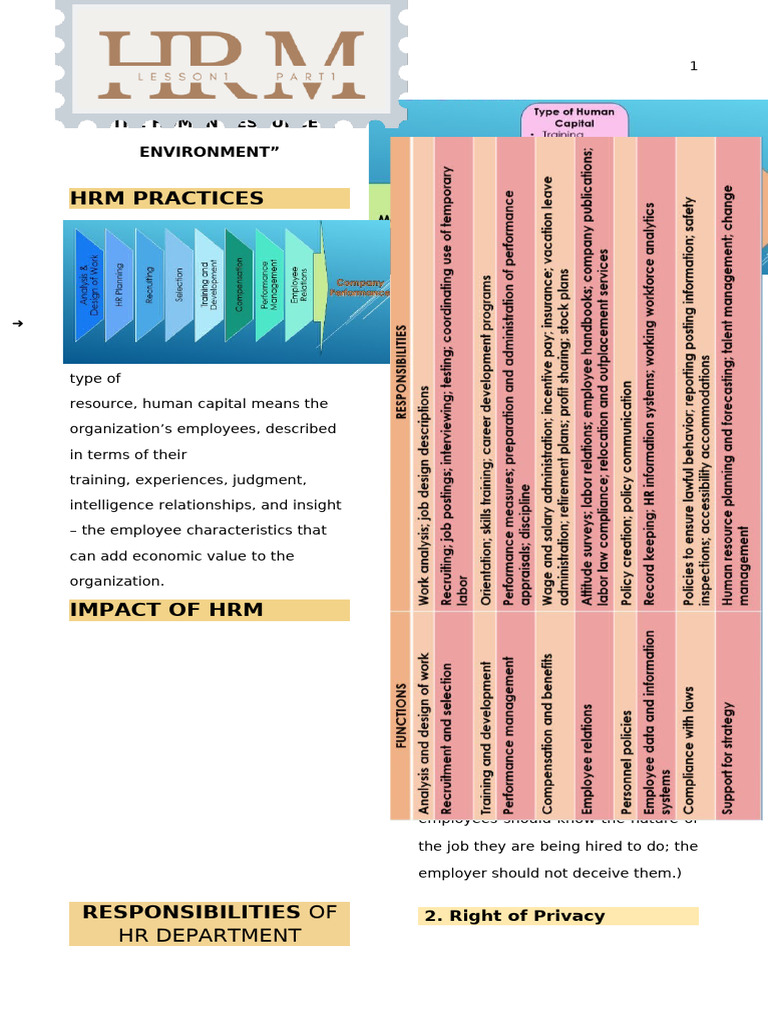 HRM Lesson 1 (Notes) (AutoRecovered) | PDF | Employment | Human ...