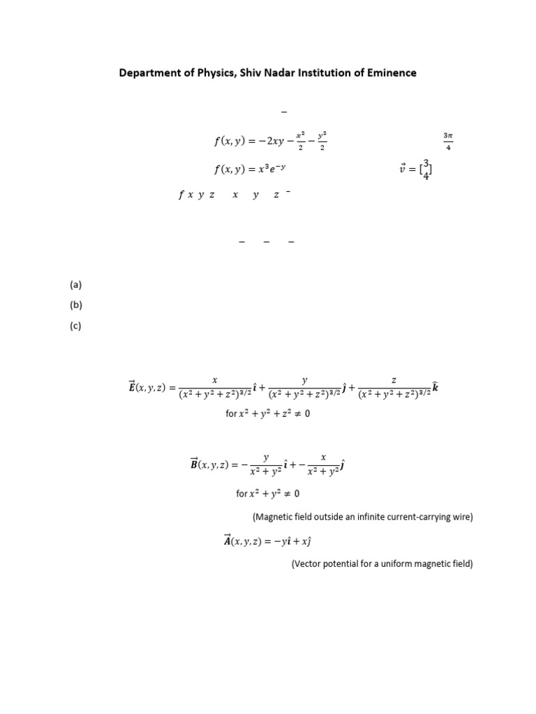 Physics-II Tutorial: Derivatives & Fields | PDF | Electric Field | Physical Phenomena