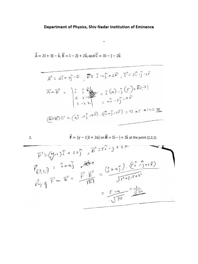 PHY102 Spring2025 Solution 1 | PDF