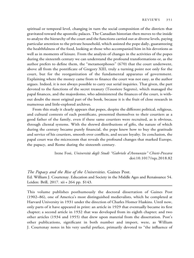 The Papacy and The Rise of The Universit | PDF