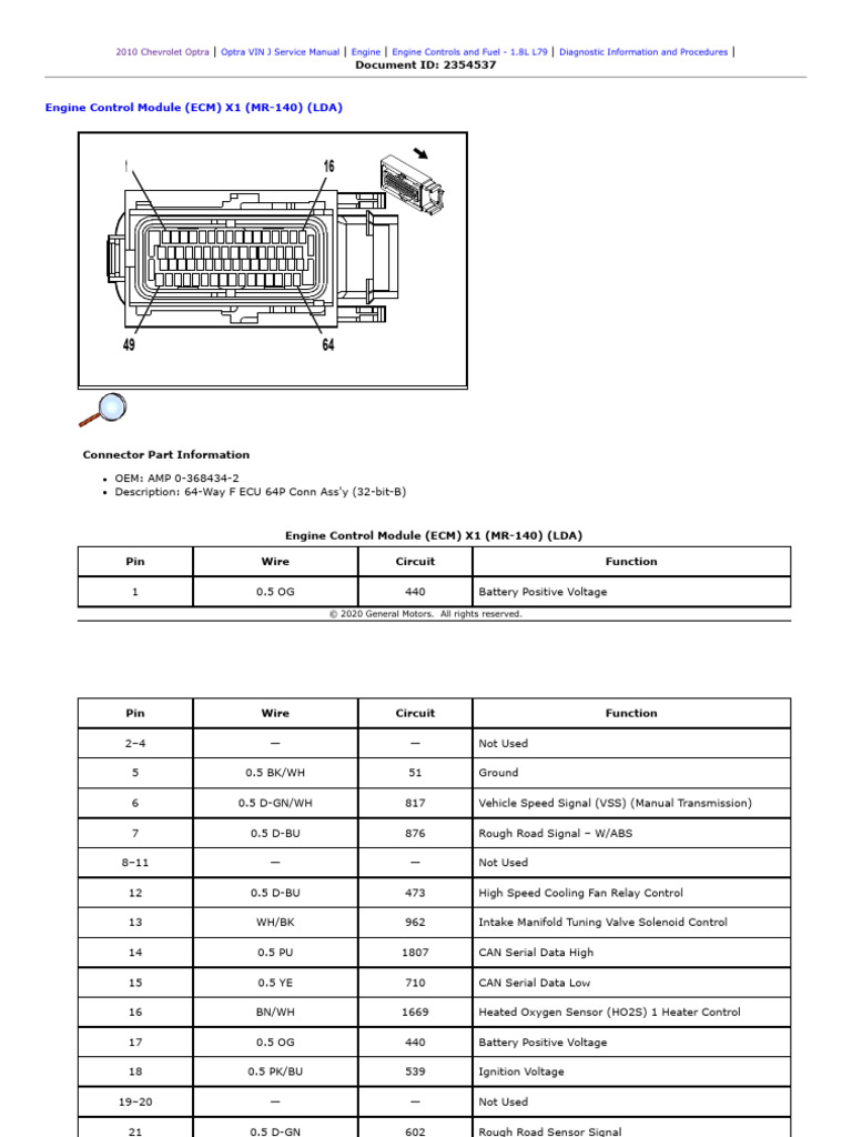 K - ECM PINOUT 7.0 - JS - PDFs - DIAGRAMAS - PINOUT ECU PCM - CHEVROLET GM - OPTRA - 2010 ...
