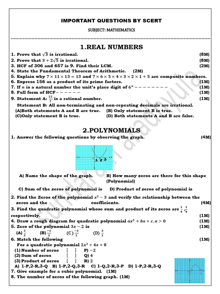 10th Maths Imp Scert | PDF | Circle | Polynomial