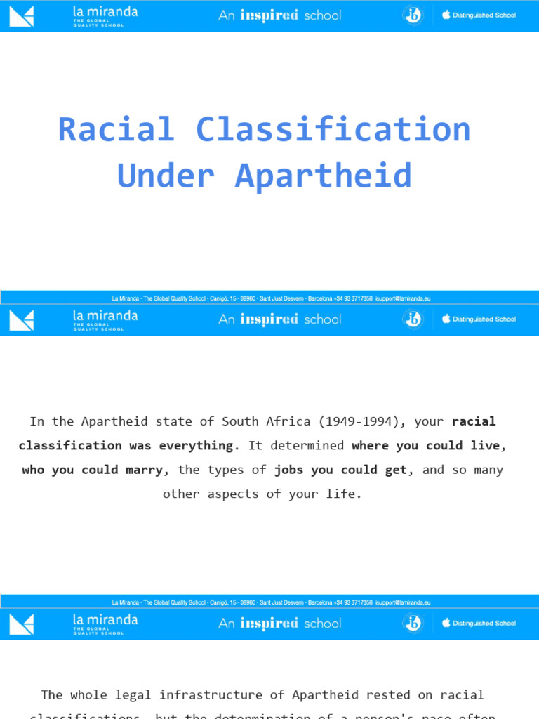 Racial Classification Under Apartheid | PDF | Race (Human ...