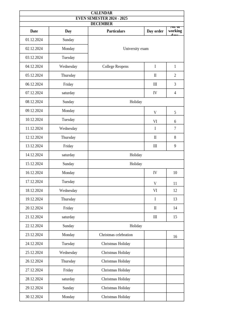 Even Sem Calendar 2024 - 25 | PDF | Holidays | Academic Term