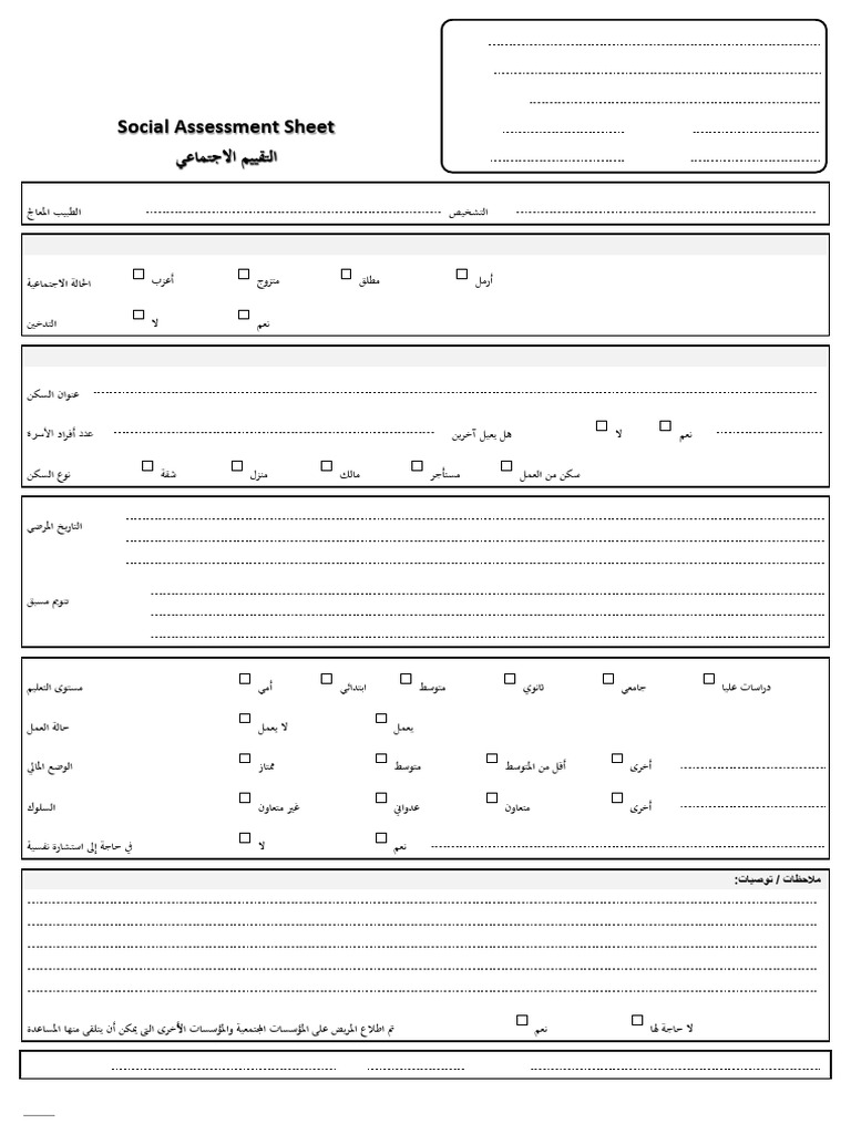 Social Assessment Sheet | PDF
