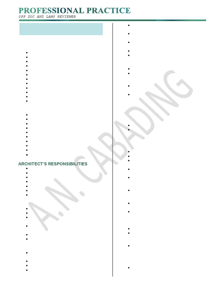 STANDARDS OF PROFESSIONAL PRACTICE (1) | PDF | Architect | Specification (Technical Standard)