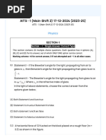 INPHO Question Paper 04-02-2024 | PDF | Ellipse | Orbit