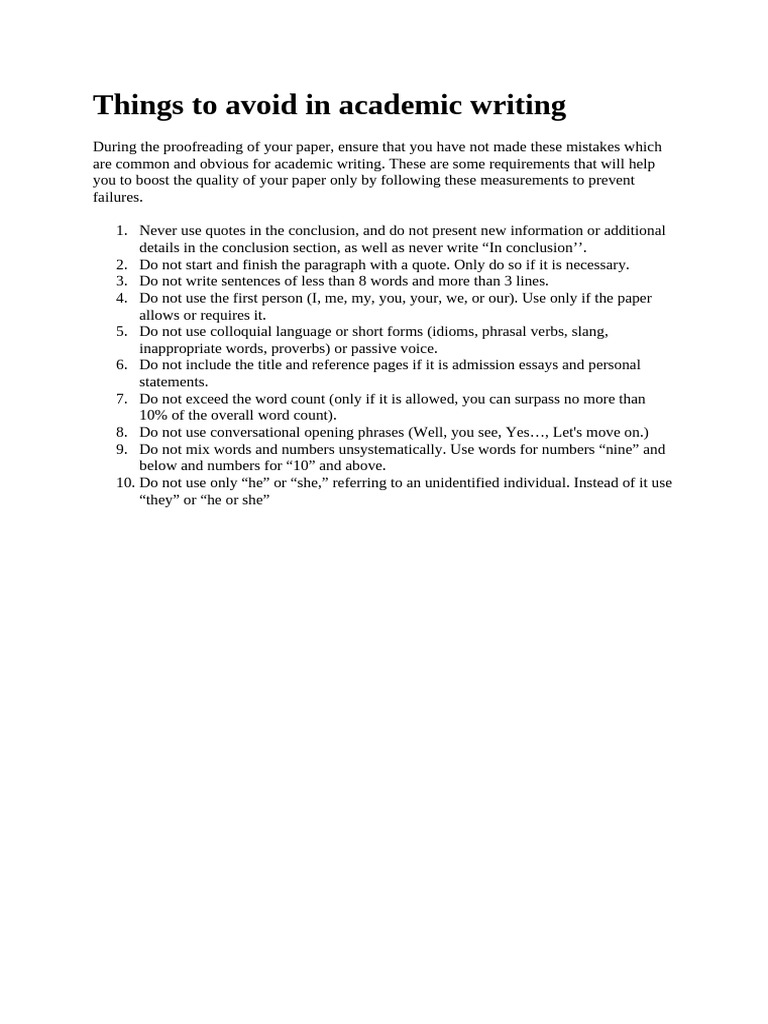 Common Pitfalls in Academic Writing | PDF