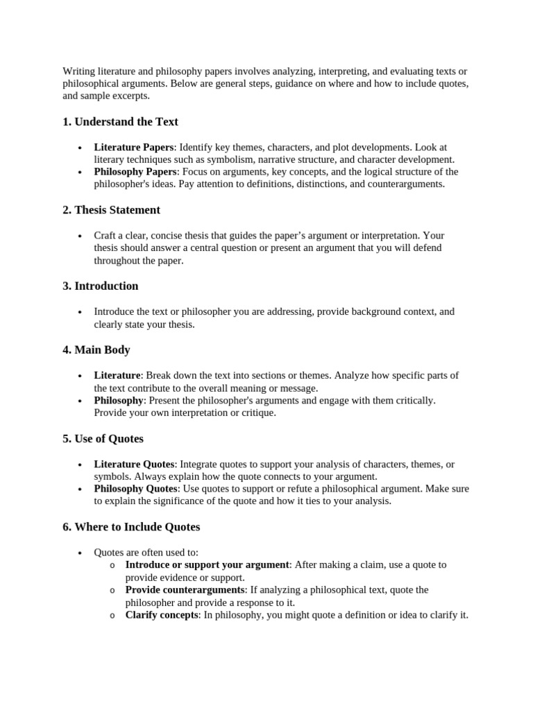 Guide to Writing Literature and Philosophy Papers | PDF | Immanuel Kant ...