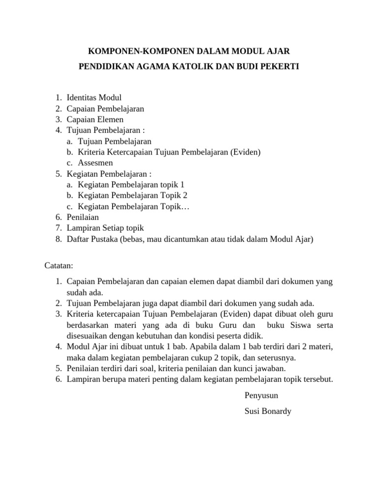 5. Format Modul Ajar PAK | PDF