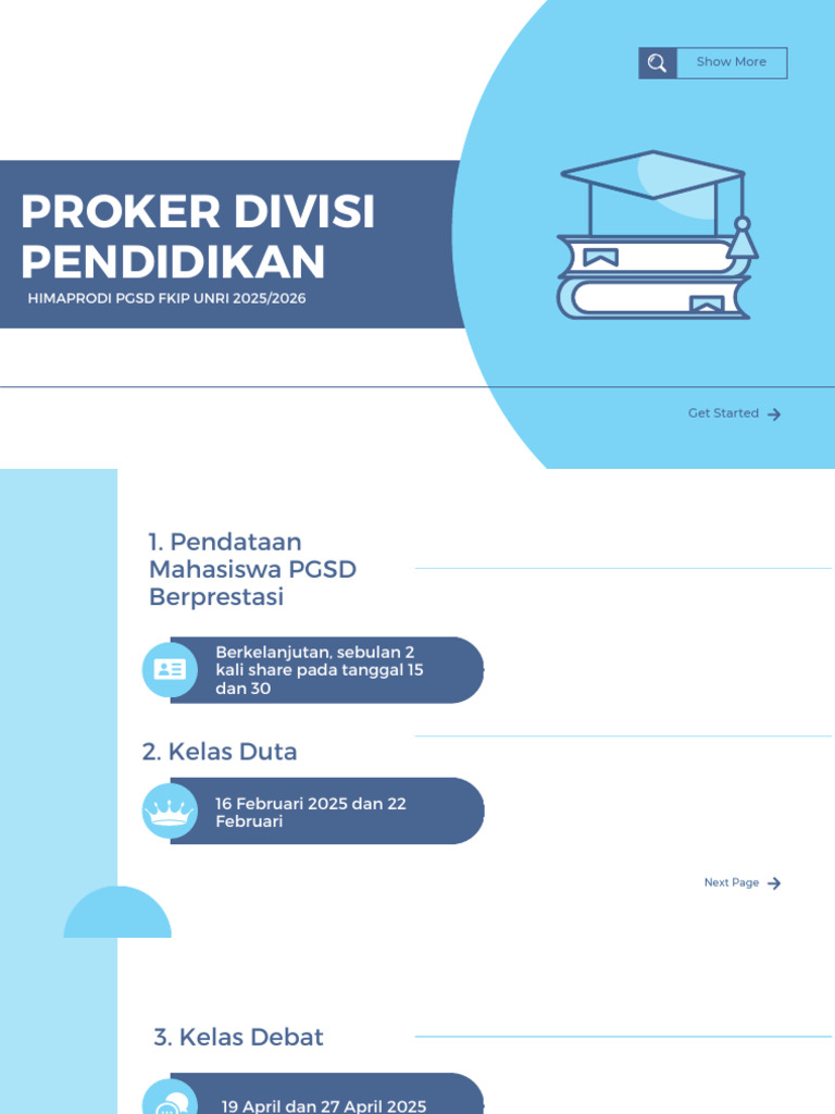 Proker Divisi Pendidikan Himaprodi PGSD Periode 20252026 | PDF