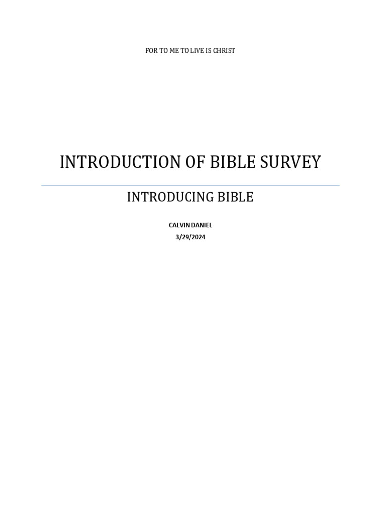 Basic Bible Survey Course Overview | PDF | Nevi'im | Bible