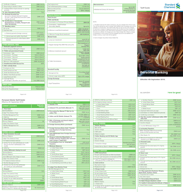 Personal Banking Tariff Guide 2023 | PDF | Banks | Cheque