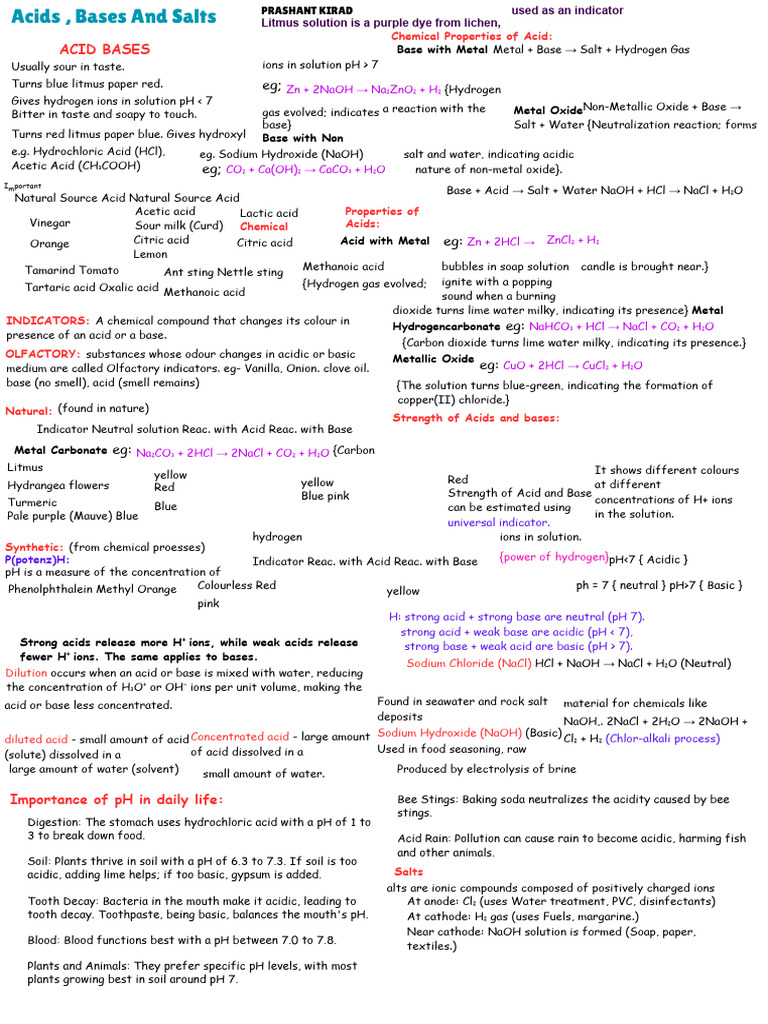 Understanding Acids, Bases, and Salts | PDF | Acid | Sodium Chloride
