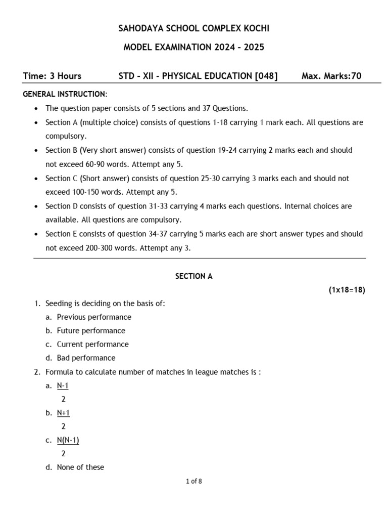 Grade XII - PED QP - Sahodaya 2024 | PDF | Nutrients | Obesity