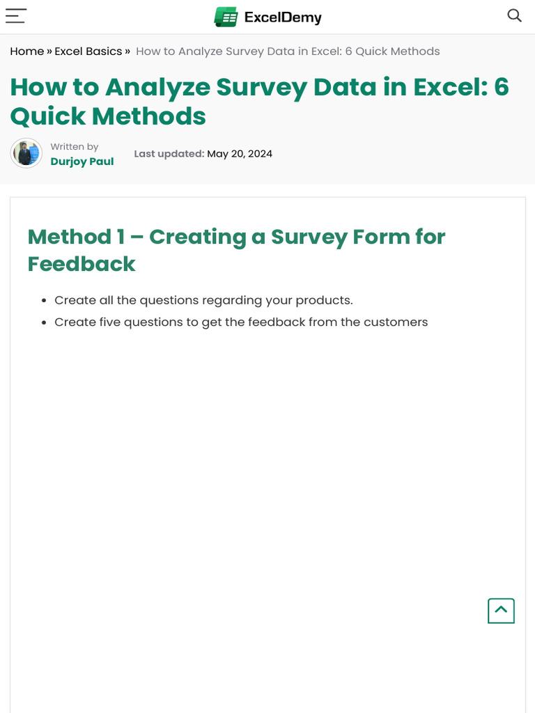 How To Analyze Survey Data in Excel: 6 Quick Methods: Method 1 ...
