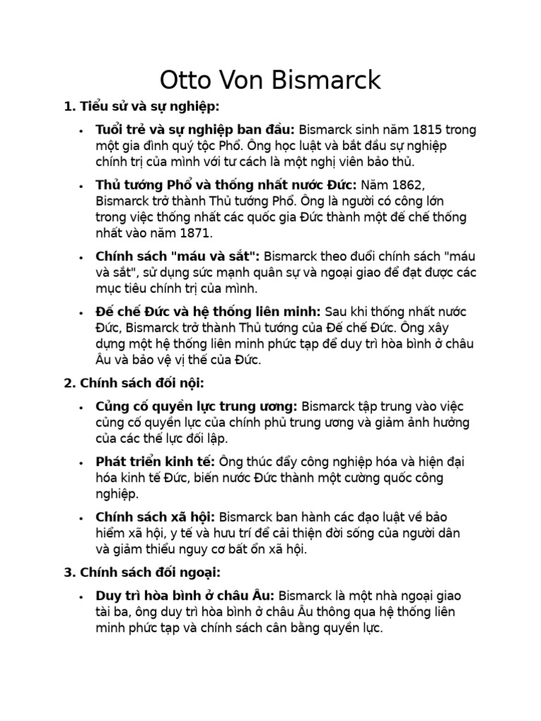 Otto Von Bismarck | PDF