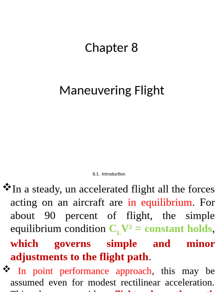 Chapter 8 Maneuvering Flight | PDF | Force | Lift (Force)