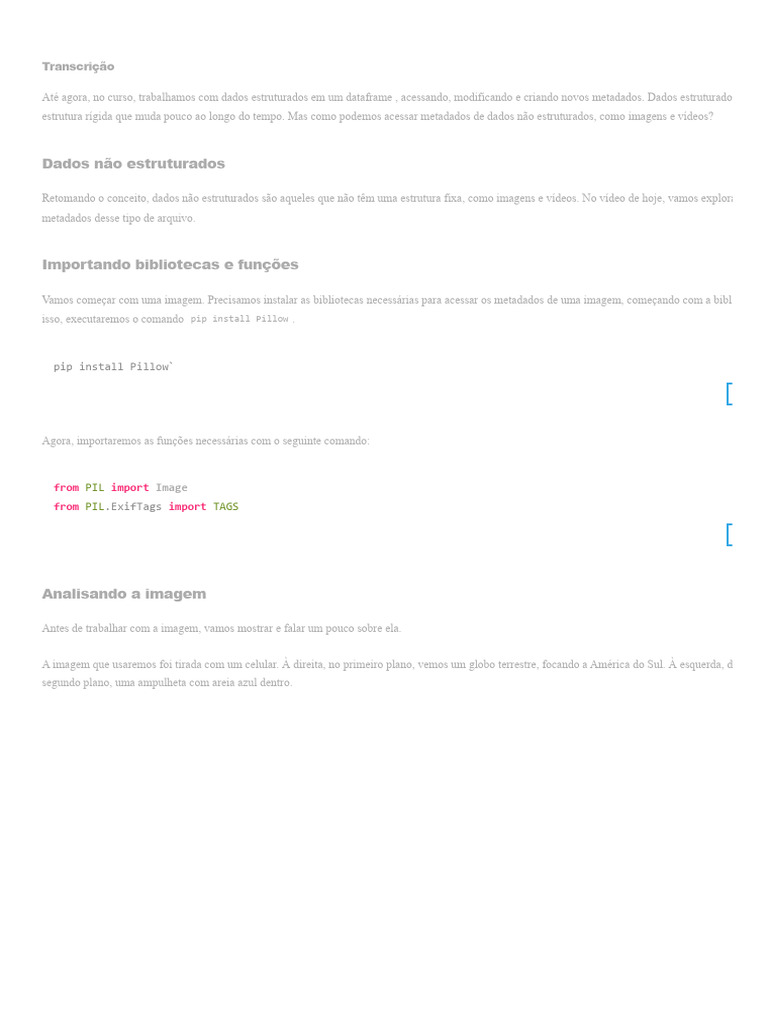 GovDados - Metadados - Aula 2 Ativ 6 Acessan Metadados de Imagem | PDF ...