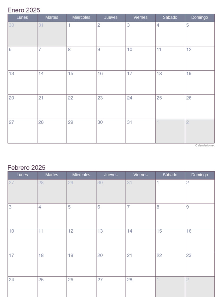Calendario 2025 Mensual Office 5138 | PDF | Calendario