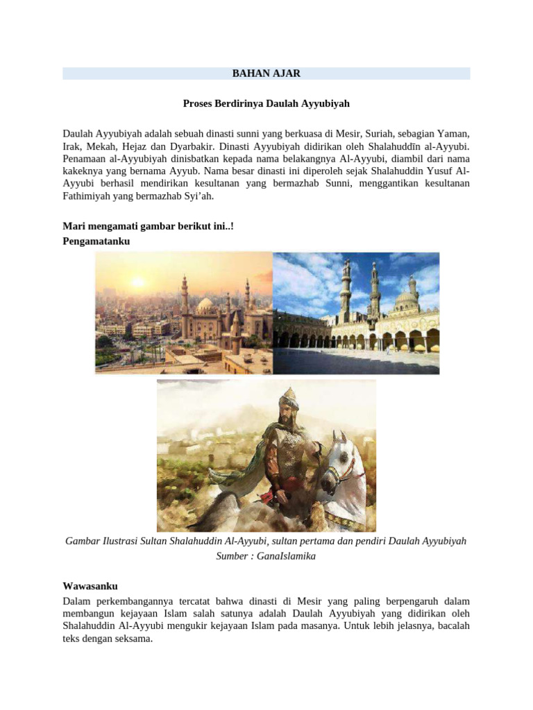 Sejarah Berdirinya Daulah Ayyubiyah | PDF