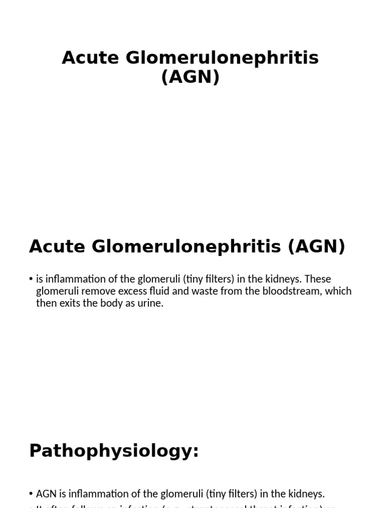 Acute Glomerulonephritis AGN | PDF | Infection | Edema