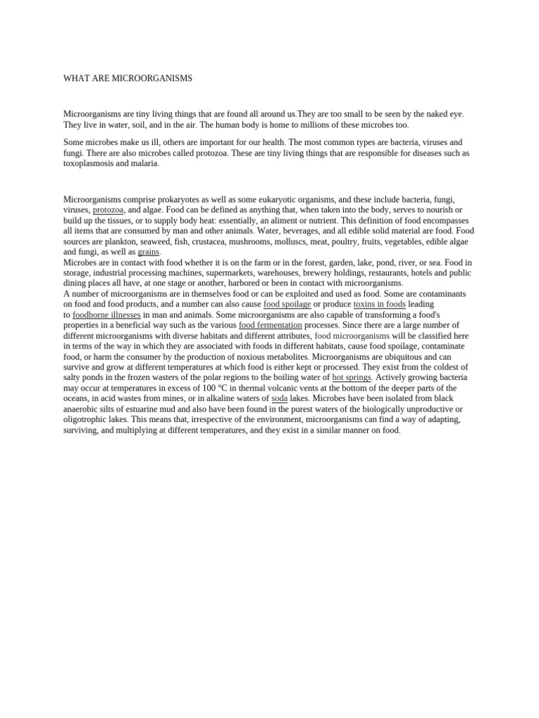 WHAT ARE MICROORGANISMS | PDF | Microorganism | Mold