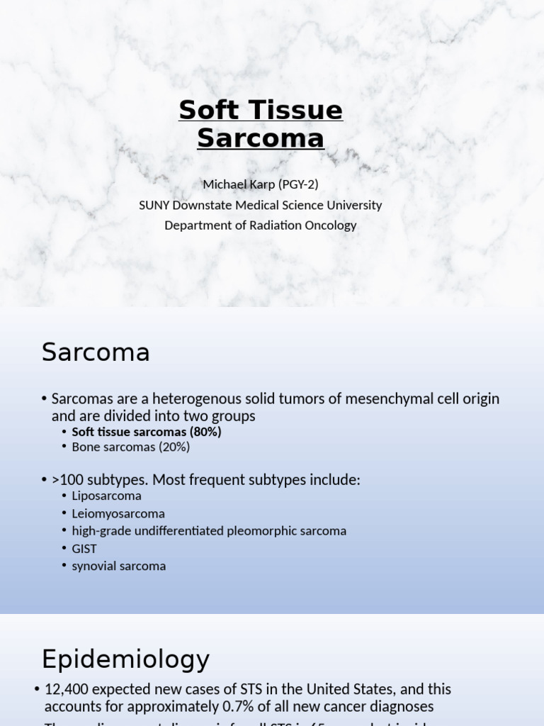 Soft Tissue Sarcoma - Karp | PDF | Sarcoma | Metastasis
