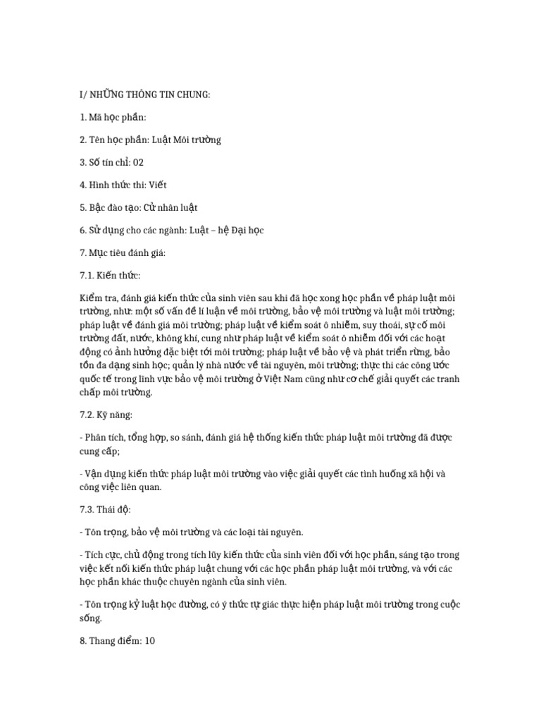 Formatted de Cuong Luat Moi Truong | PDF