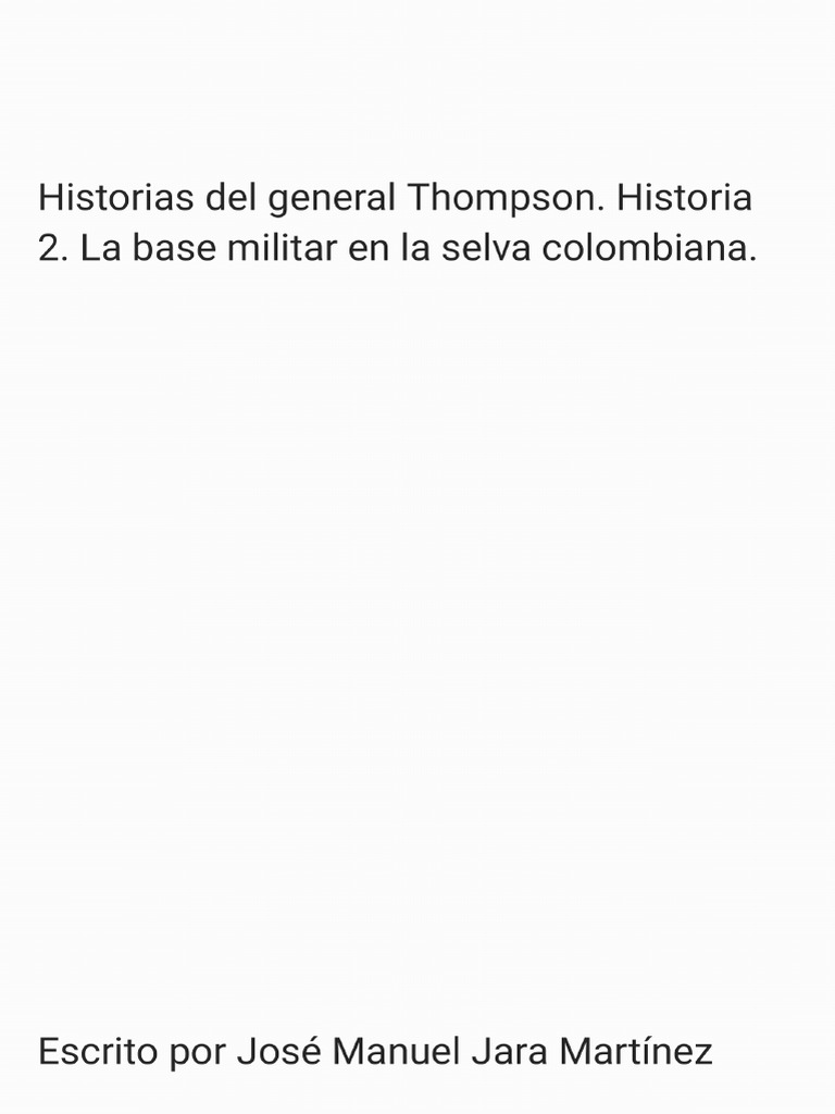 Historias Del General Thompson. Historia 2 | PDF
